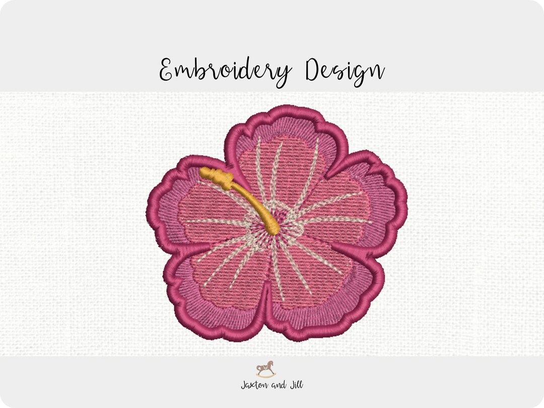 Hibiscus Flower Machine Embroidery Design, Hibiscus Floral Embroidery ...