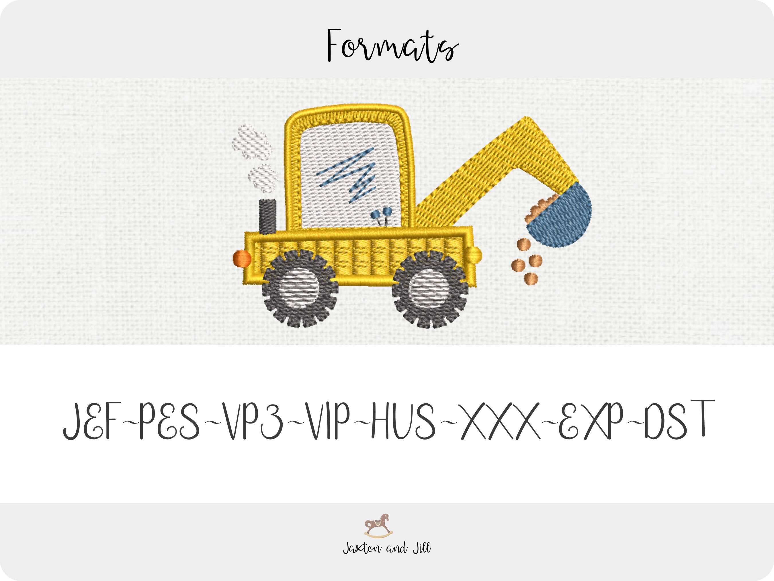 Digger Construction Truck Machine Embroidery Designs, Boy Toys, Work ...