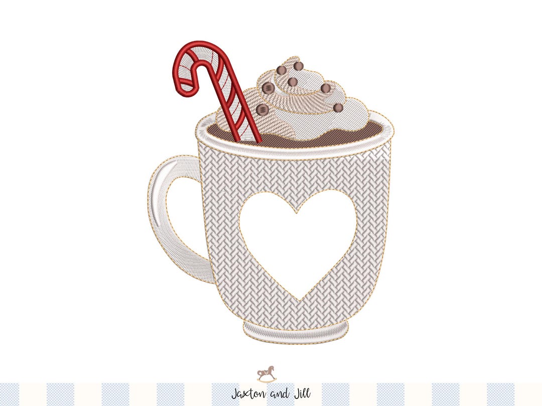 Hot Cocoa Mug Embroidery Design, Christmas Mug Holiday Monogram, Cozy ...
