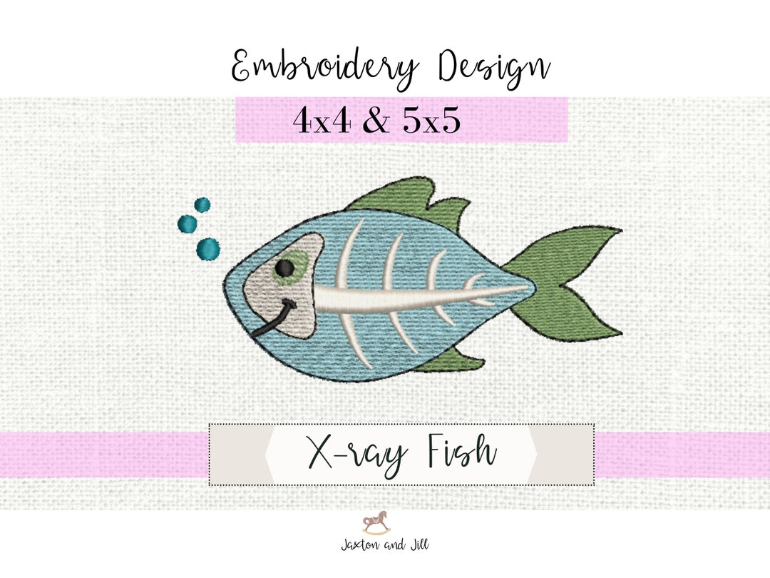 X-ray Fish Embroidery Design: Kids Learning Alphabet (digital Download ...