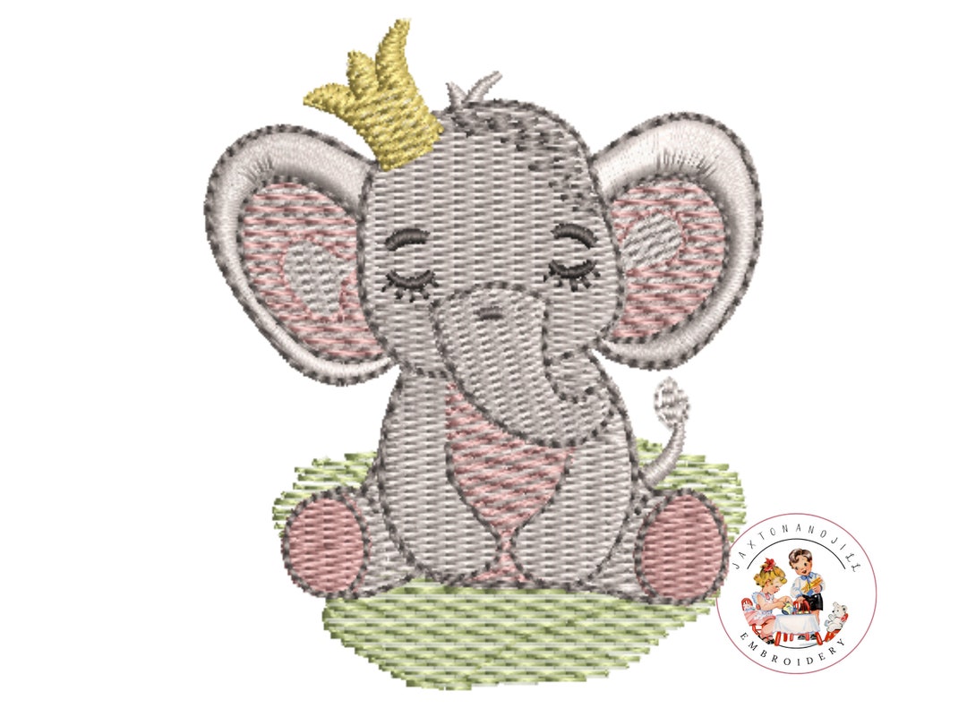 Baby Elephant Machine Embroidery Design (digital Download) - Etsy