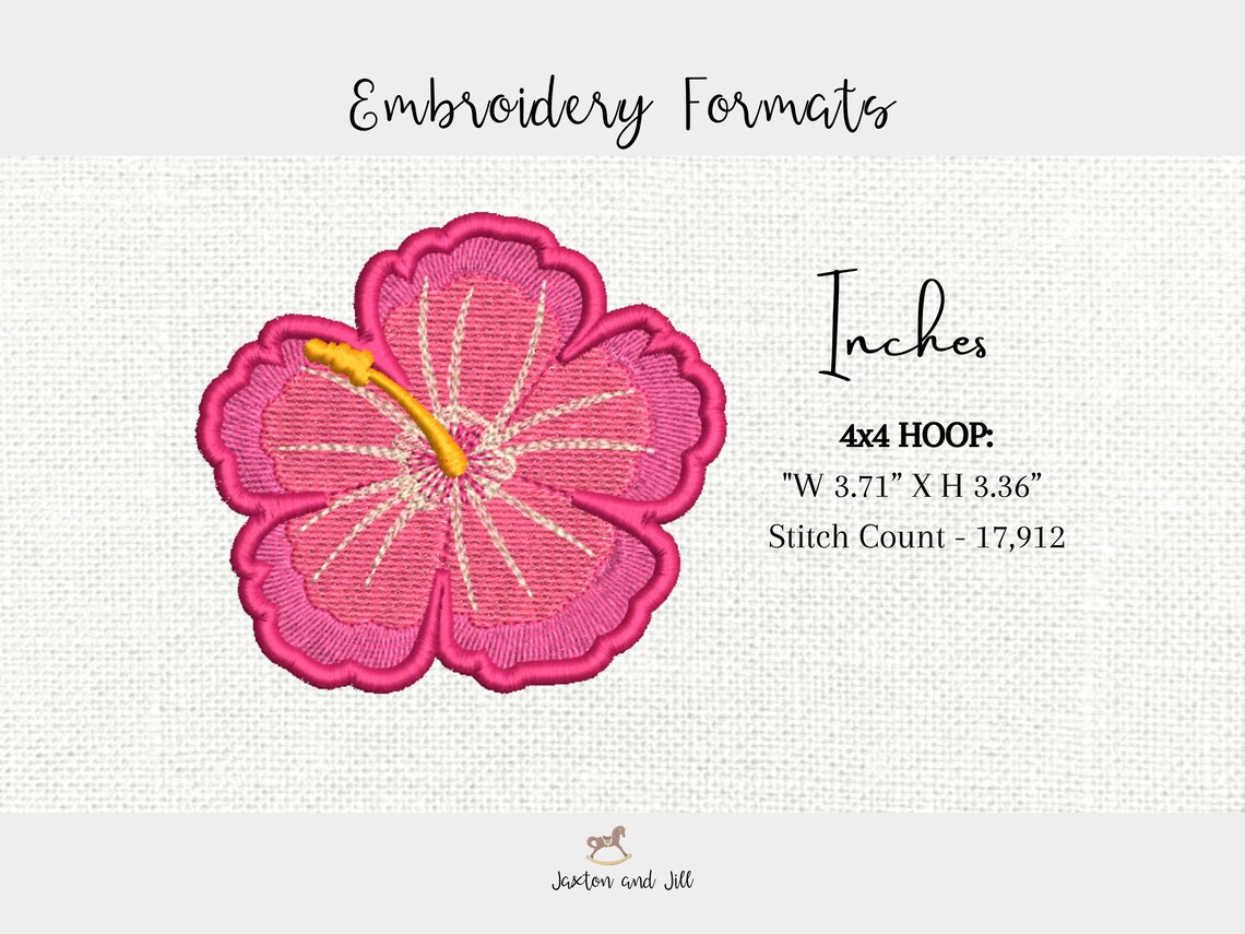 Hibiscus Flower- Machine Embroidery Design- Instant Download - Etsy