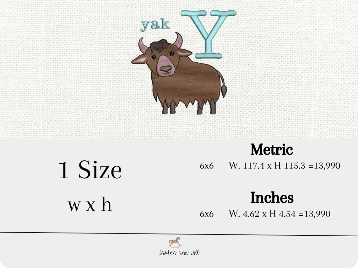 Yak Animal Machine Embroidery Pack Children's Embroidery - Etsy