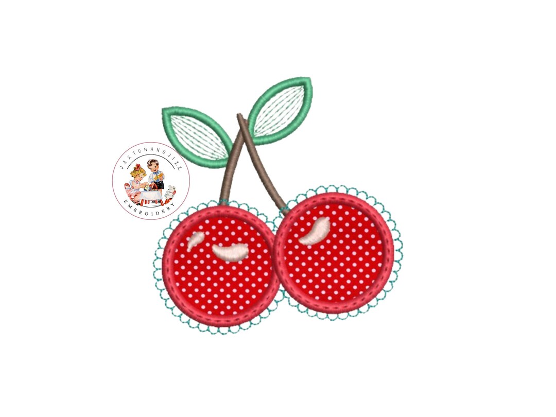 Applique Cherries Machine Embroidery Design, Red Cherries Download 4x4 ...