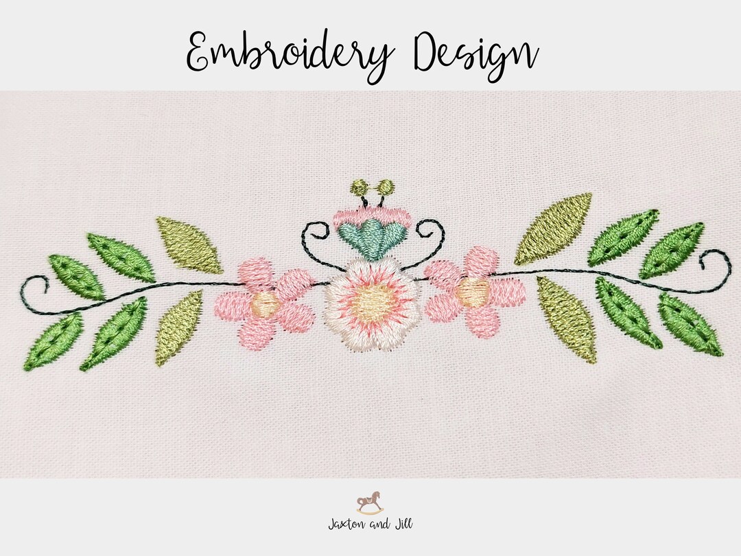 Floral Borders Embroidery Designs spring Flowers Design - Etsy