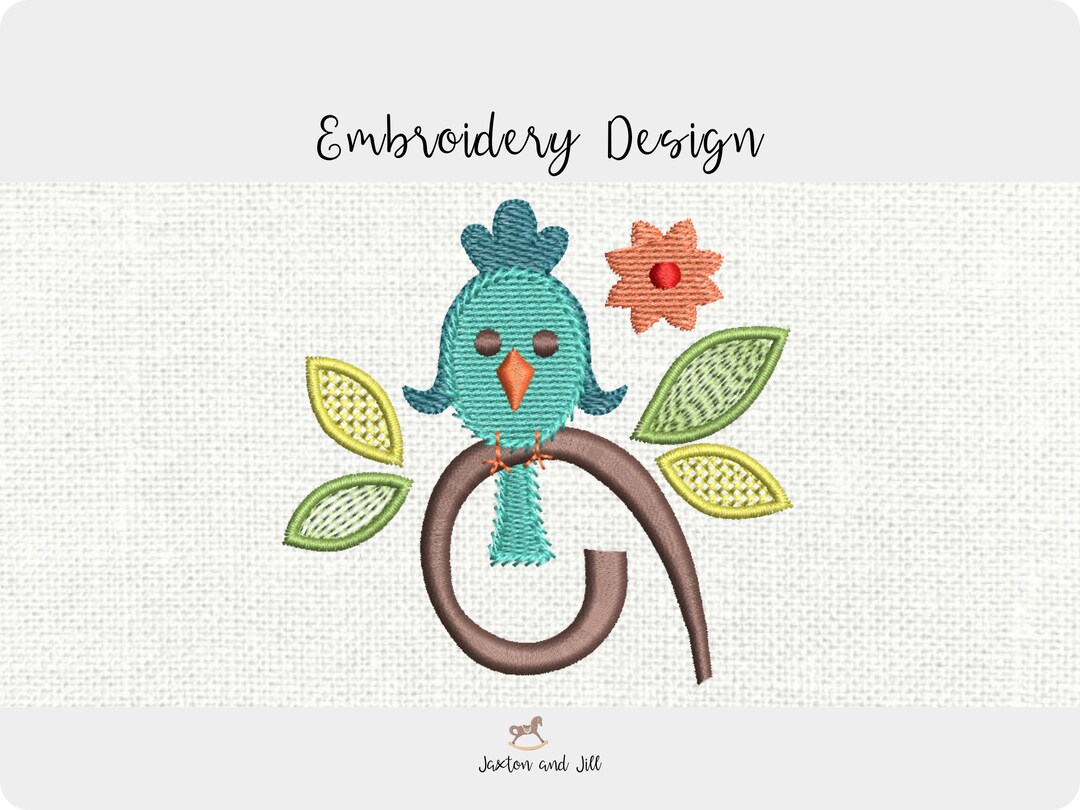 Little Bird Embroidery Design: Spring Bird on Branch (instant Download ...