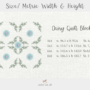 Daisy Quilt Embroidery Design. Machine Embroidery Design. Square Quilt ...
