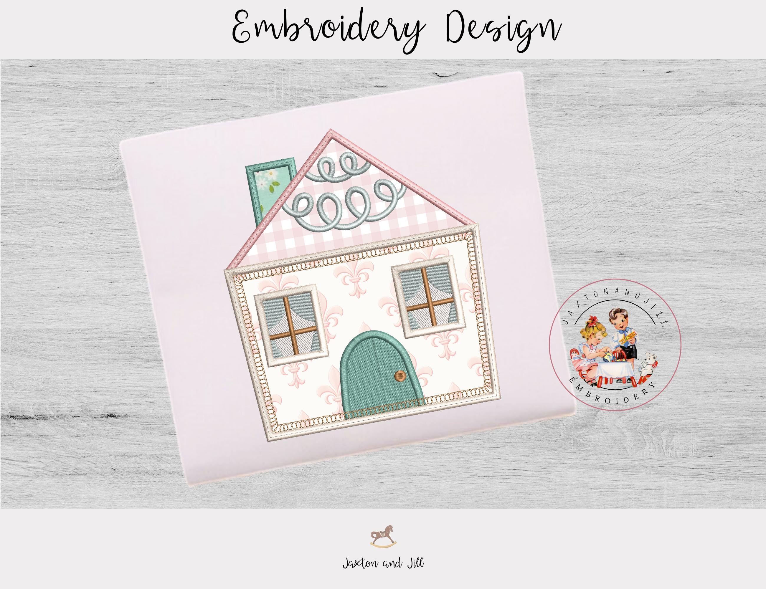 Applique House Embroidery Design: Whimsical Cottage (PES JEF) - Etsy