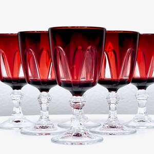 Luminarc france 'gothic' in Ruby, Sherry/port Glasses set X6 - Etsy