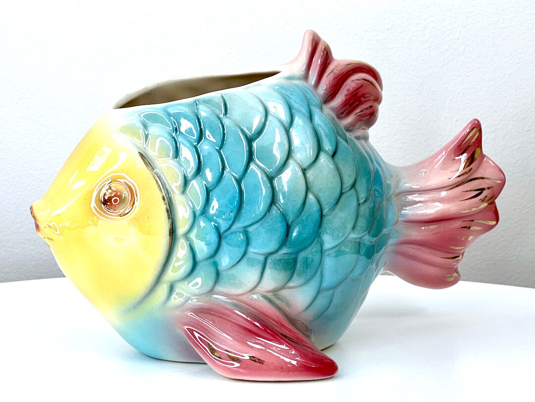 Kalmar Pottery australia Large Fish Jardiniere/planter - Etsy