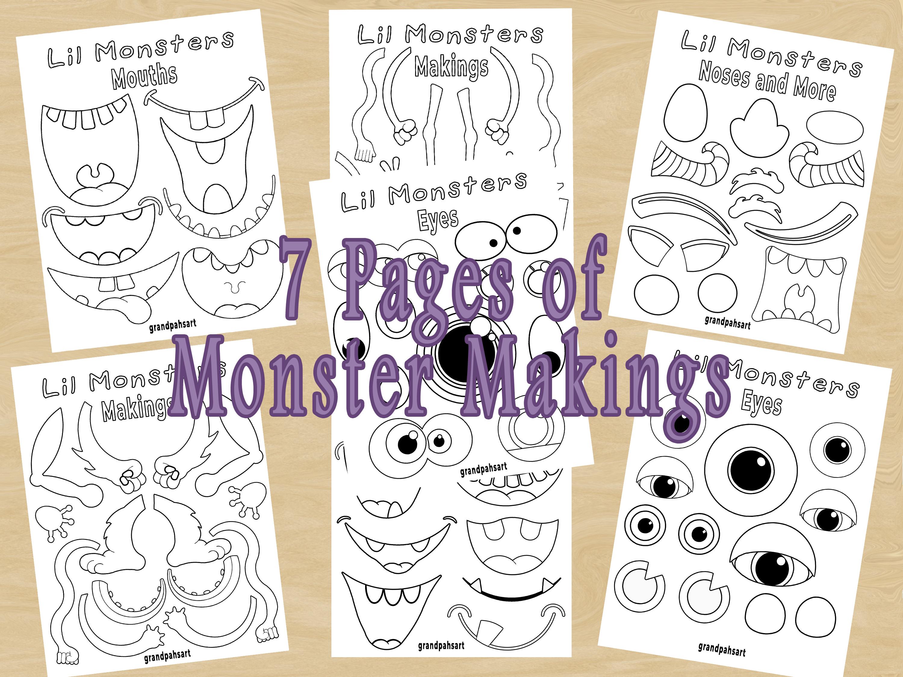 Youth Art Activity, Digital Download, Build a Monster Fun Pack ...