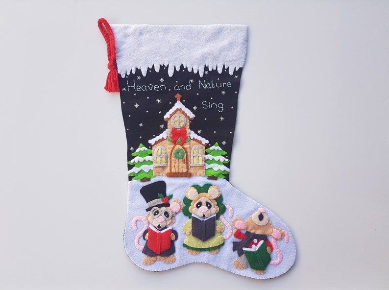 Heaven and Nature Sing Felt Christmas Stocking (personalized) - Etsy