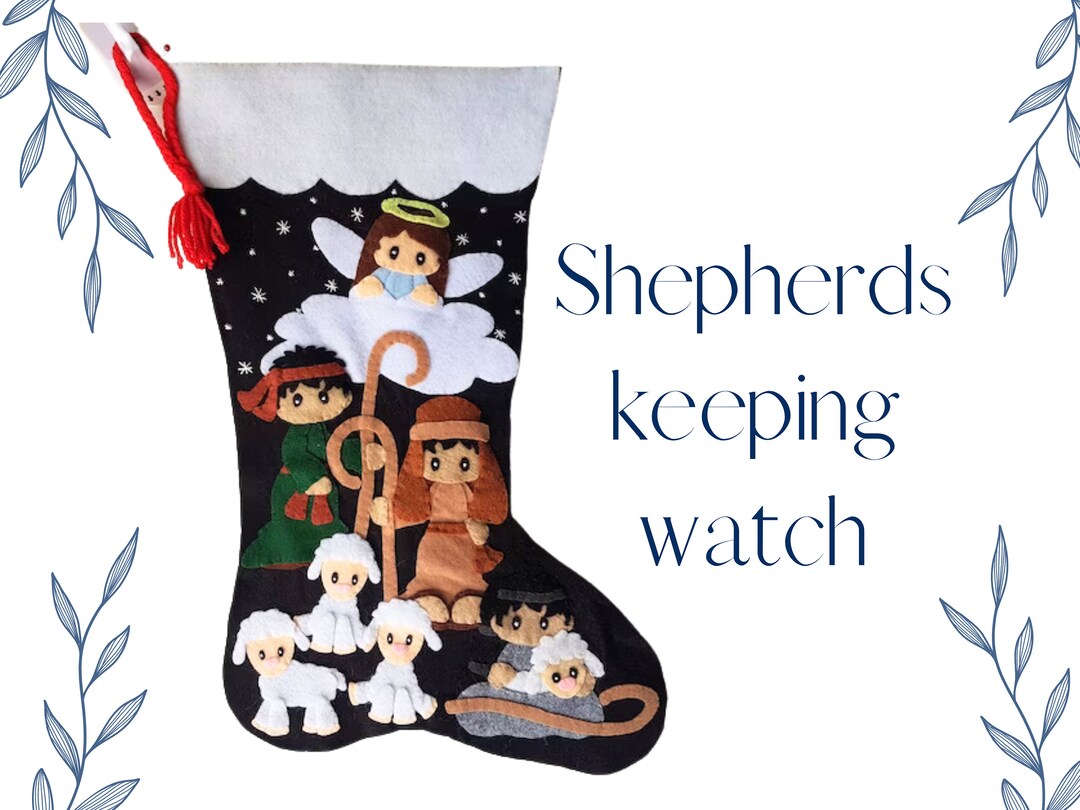 Shepherds Keeping Watch Felt Christmas Stocking (personalized) - Etsy