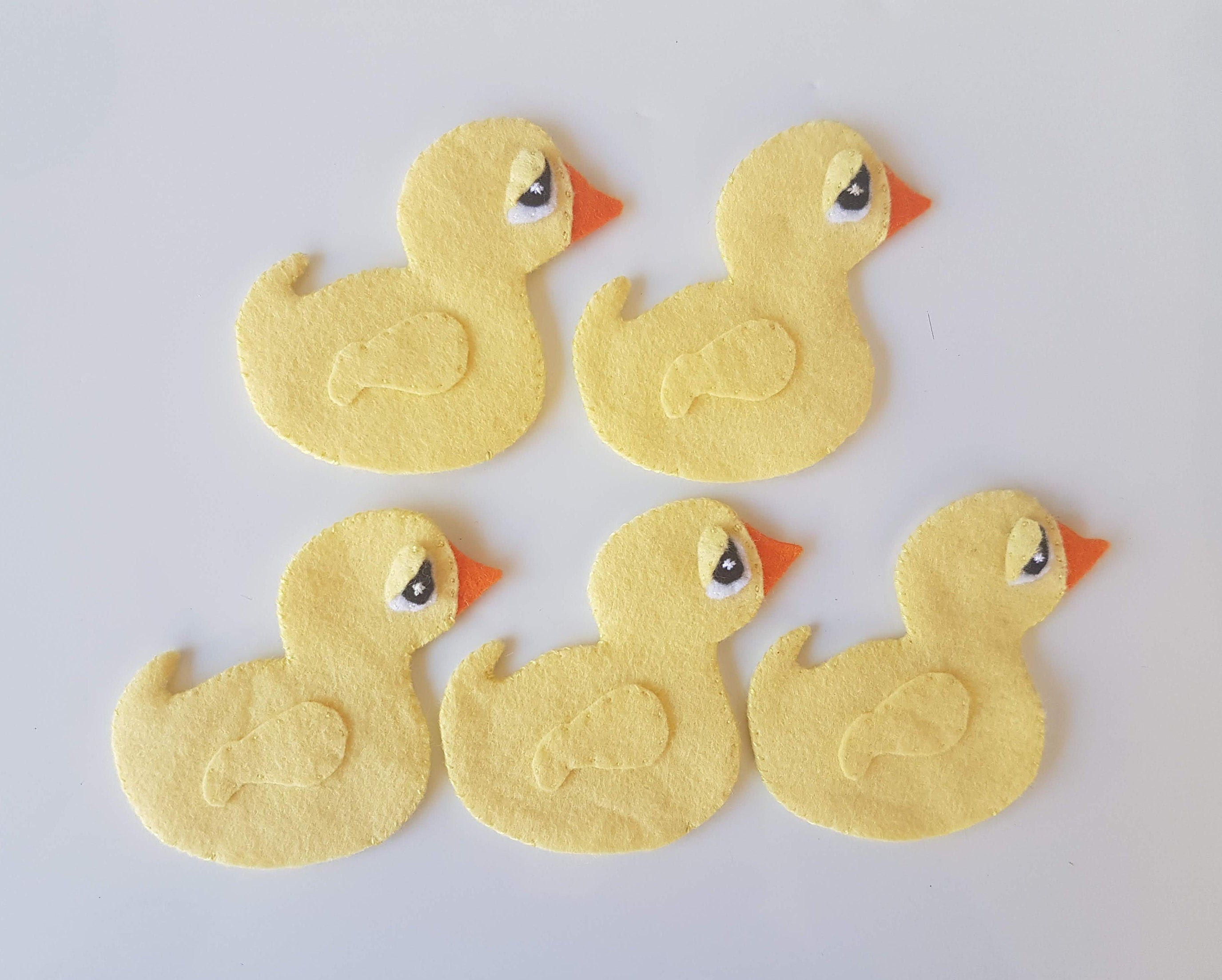 5 little ducks felt finger puppets | Etsy