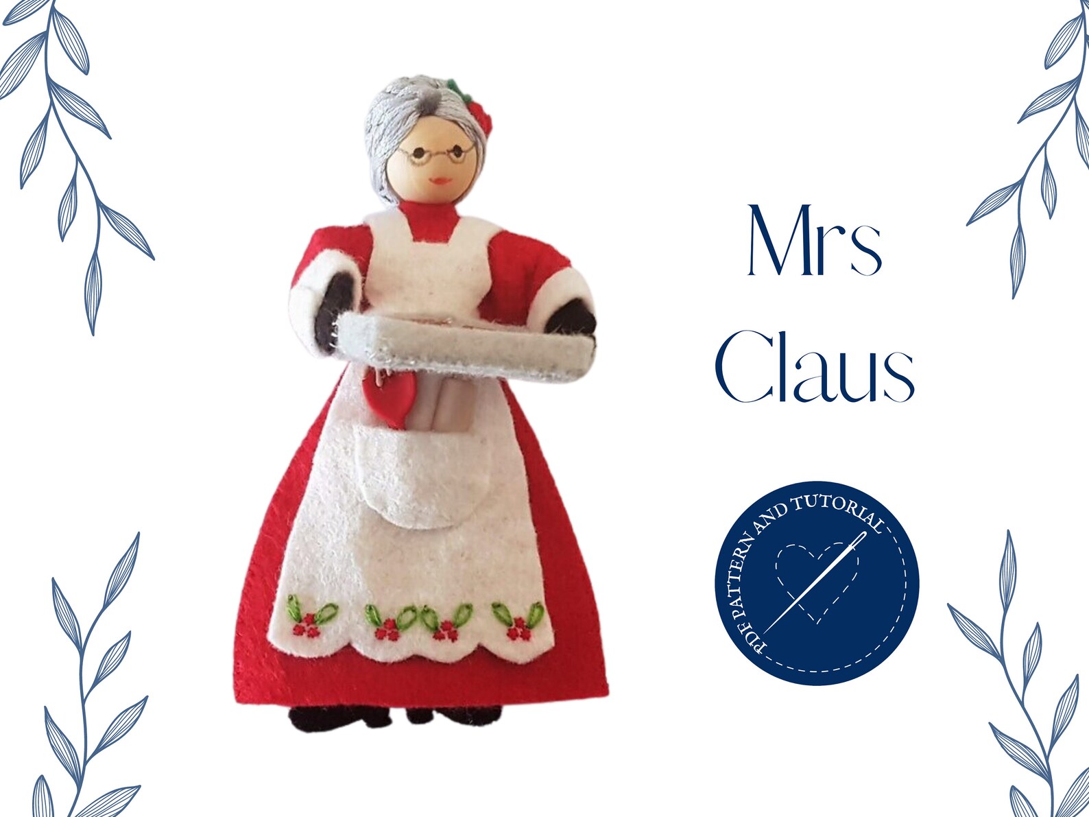 PDF Pattern and Tutorial for 'mrs Claus', an Ornament From the North ...
