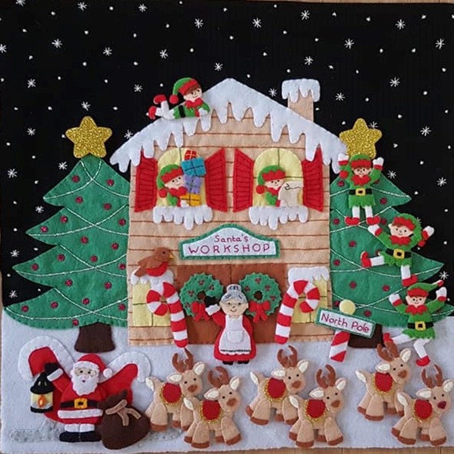 Felt Advent Calendar PATTERN & TUTORIAL 'santa's - Etsy