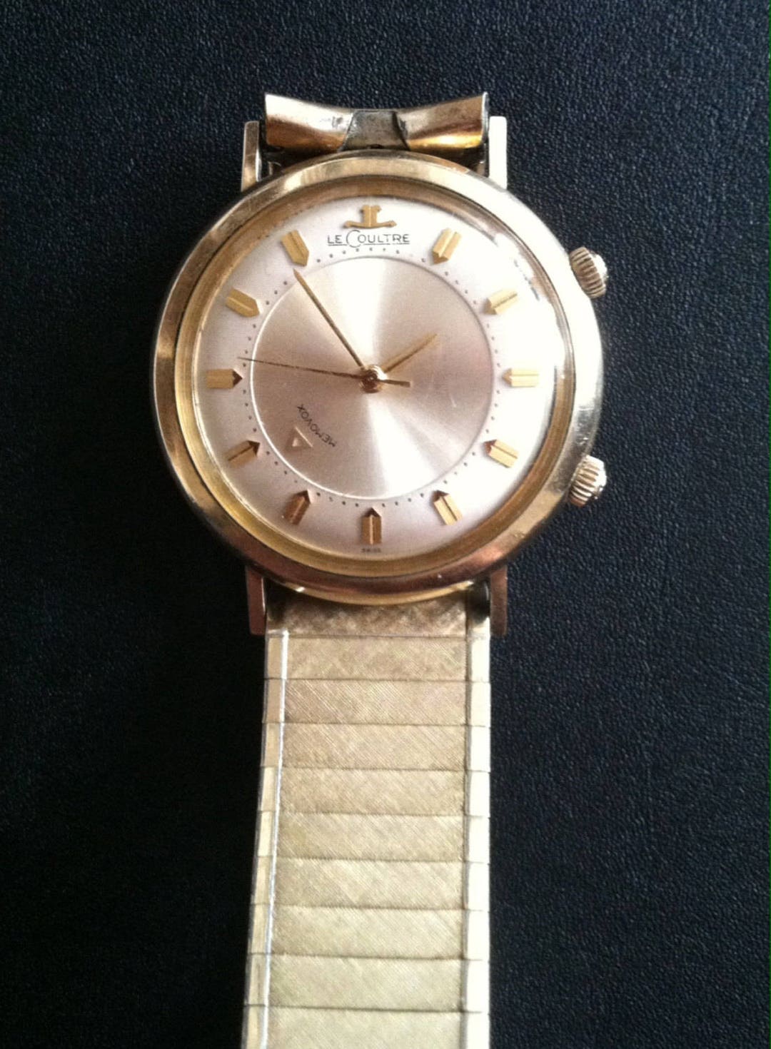 JAEGER Lecoultre Memovox Alarm Watch Wristwatch Swiss 10K Gold Vintage ...