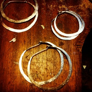 Sterling Silver Hand Made Forged Hoops - Etsy