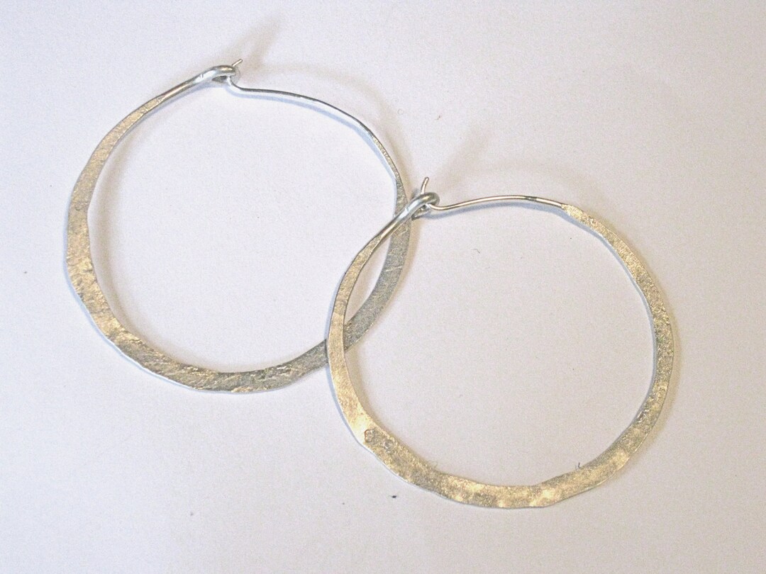Sterling Silver Hand Made Forged Hoops - Etsy