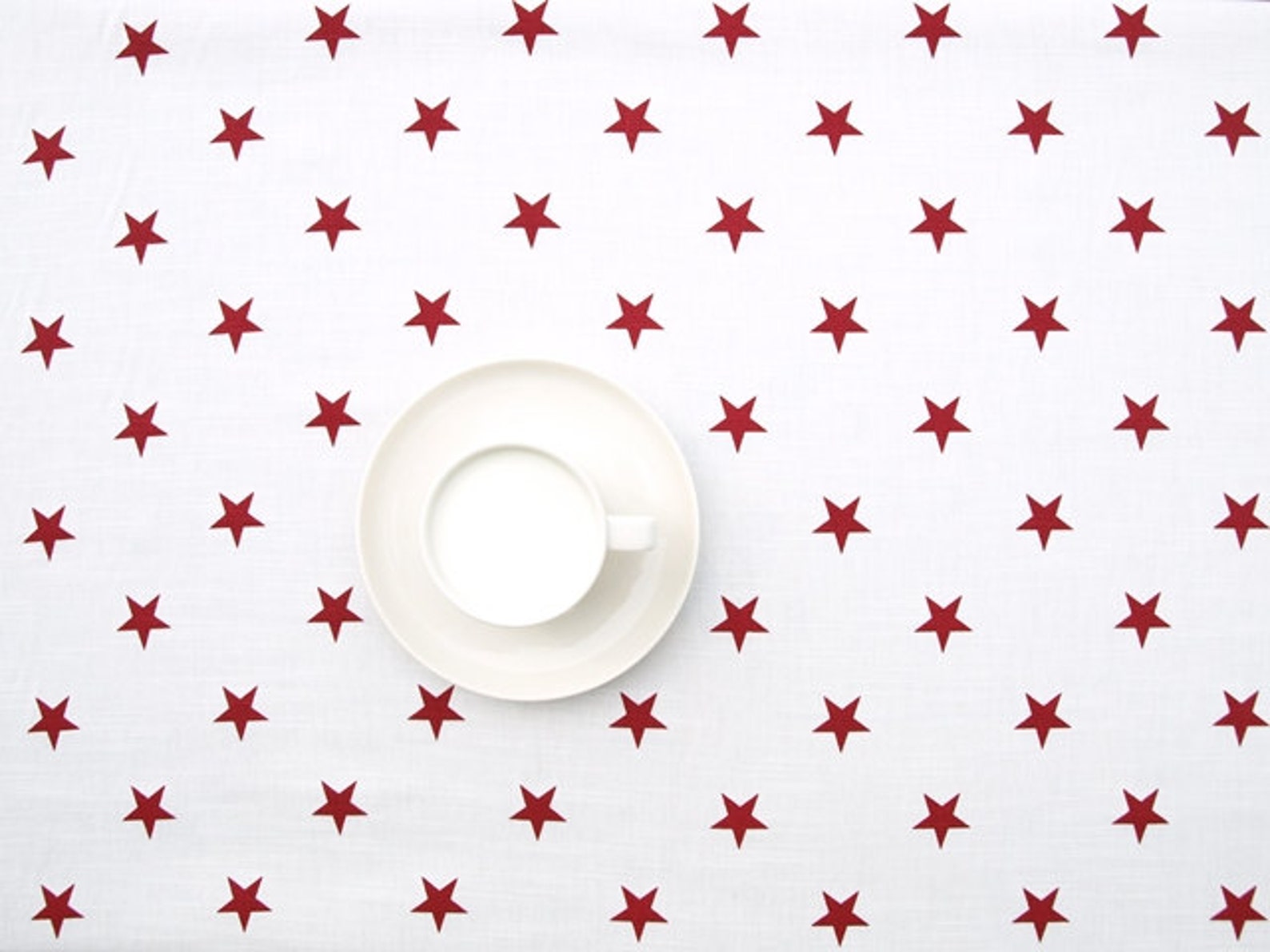 Tablecloth White Burgundy Red Stars Table Cloth Table Runner - Etsy