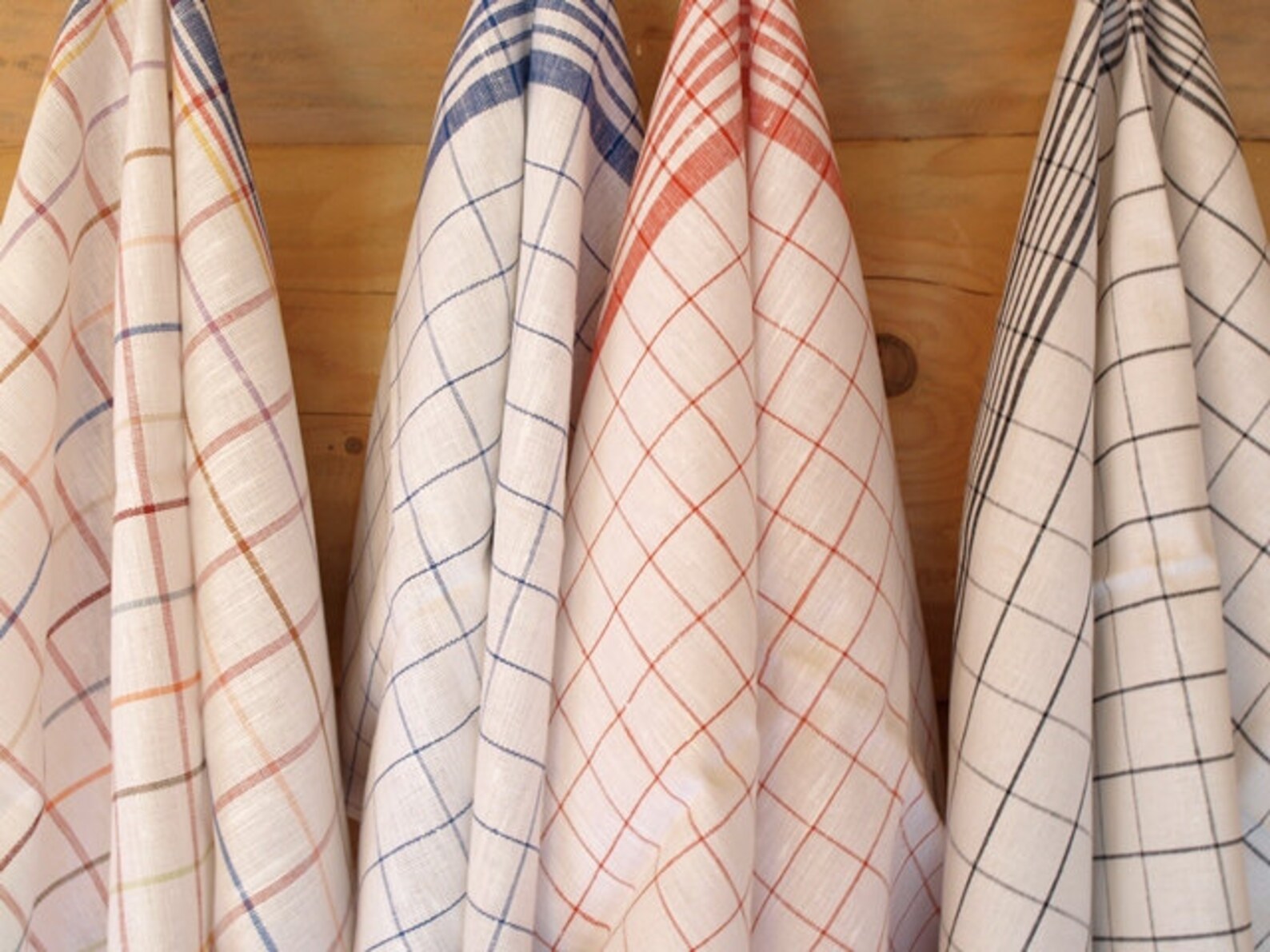 Linen Tea Towel White Checkered Color Options Kitchen Towel - Etsy