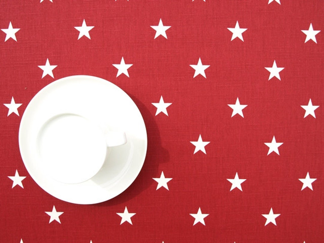 Tablecloth Burgundy Red White Stars Table Cloth , Table Runner ...