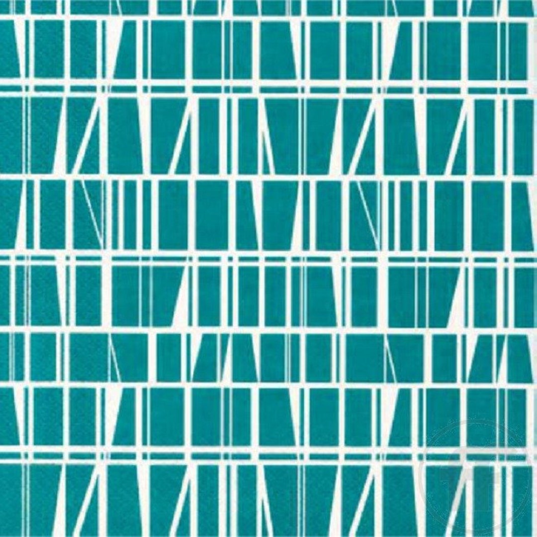 Curtain Panel Teal White Checkered Modern Geometrical Decor Cafe ...