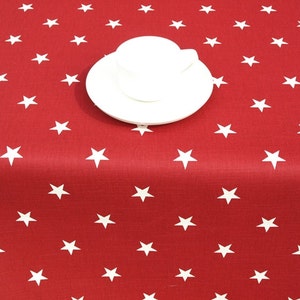 Tablecloth Burgundy Red White Stars Table Cloth , Table Runner ...