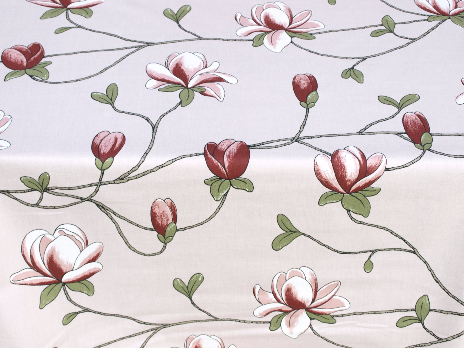 Tablecloth Pale Coral Pink Magnolia Flowers Green Leaves Tree - Etsy