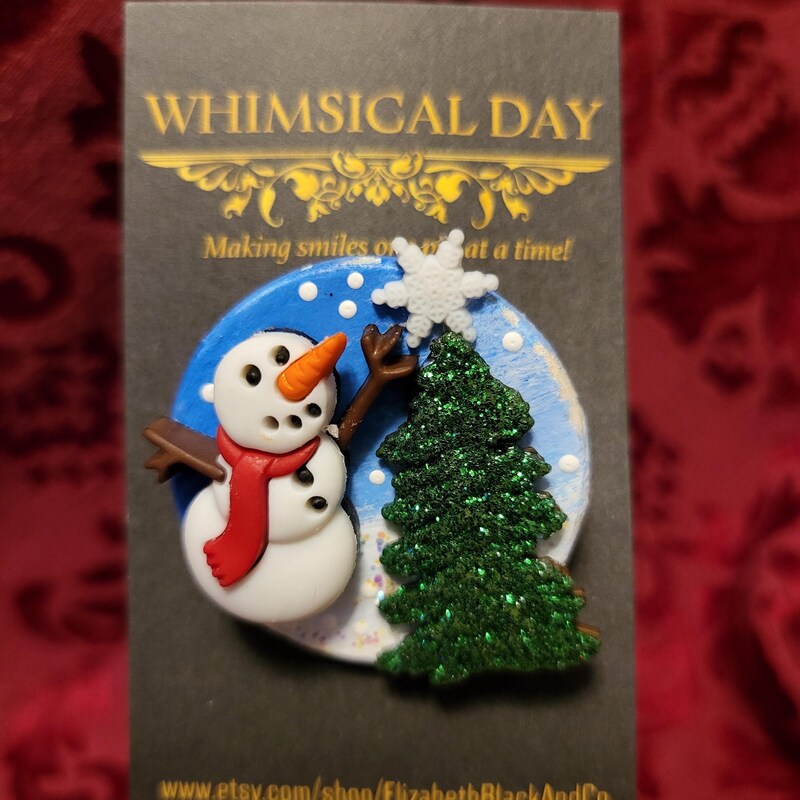 Snowman Pin - Etsy