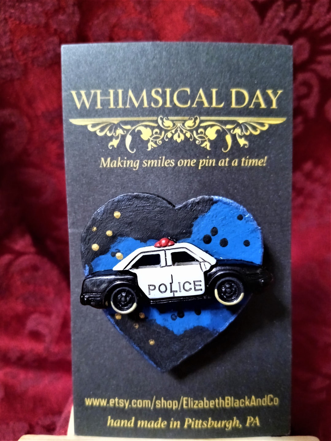 Police Car, Police Vehicle Pin, Police Car Brooch, Police Cruiser ...