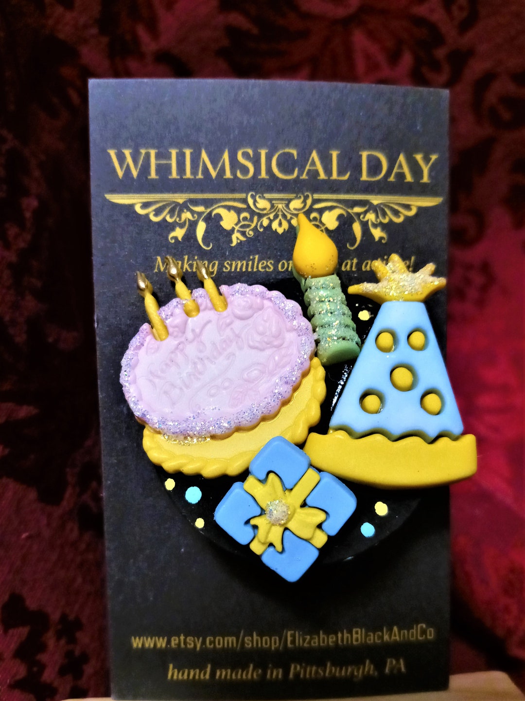 Birthday Brooch, Birthday Pin, Birthday Party Brooch, Birthday Party ...