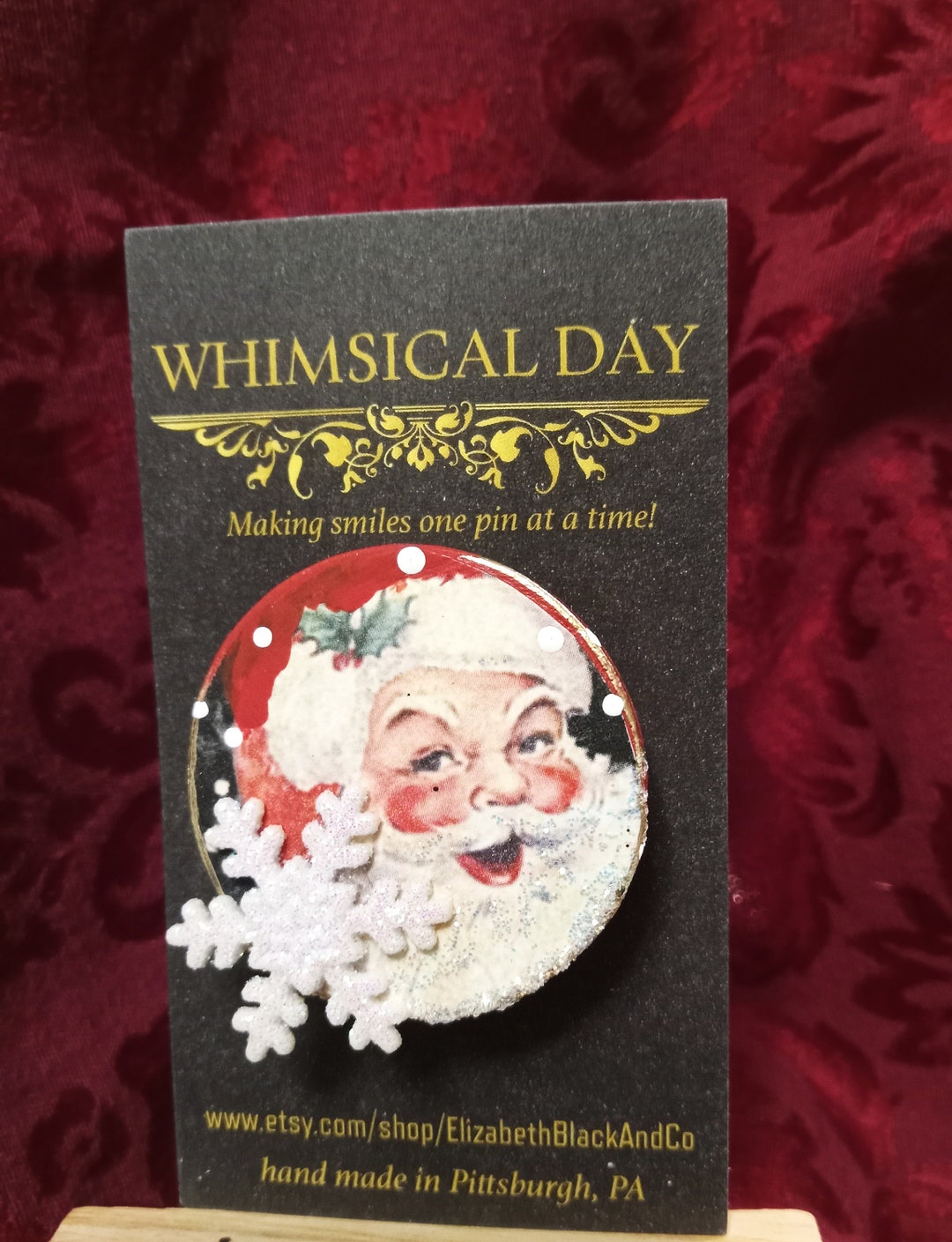 Santa Claus Brooch, Santa Pin, Santa Brooch, Santa Claus Pin, Santa ...