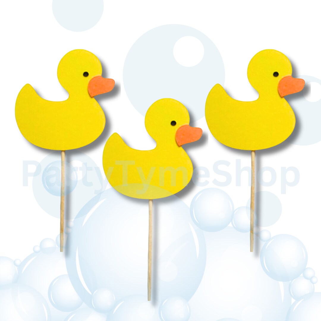 Duck Cupcake Toppers, Rubber Duck, for Birthday Party or Baby Shower ...