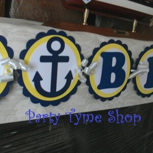 12 Navy Blue and Yellow Anchor Cupcake Toppers Banner - Etsy