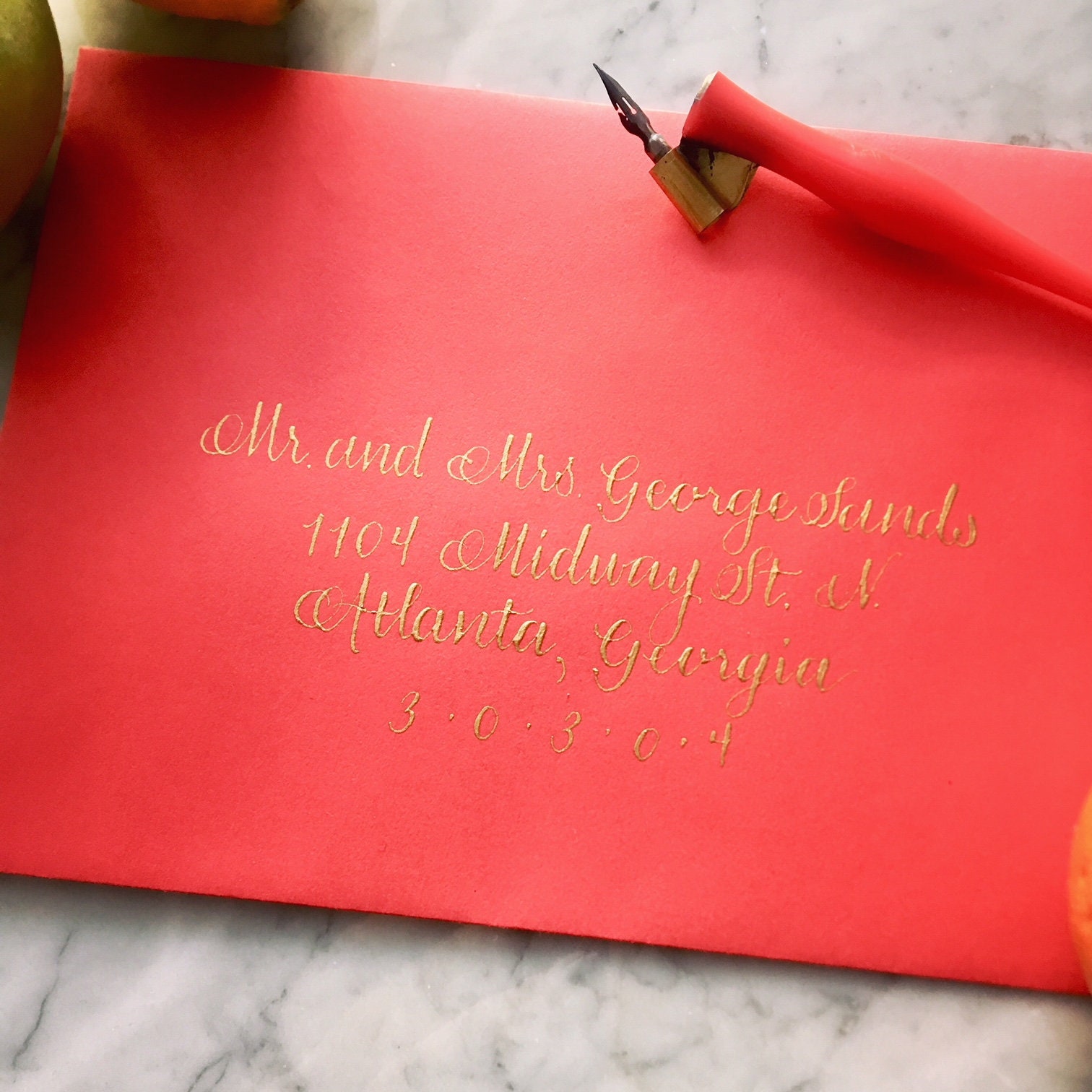 Modern Calligraphy “gabrielle” Style Whimsical Hand-lettered Addressing ...