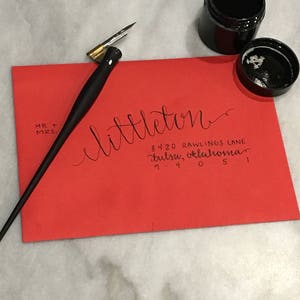 Modern Calligraphy “michelle” Style Whimsical Hand-lettered Addressing ...