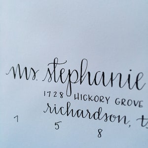 Modern Calligraphy “kay” Style Hand Lettered Envelopes - Custom Wedding ...
