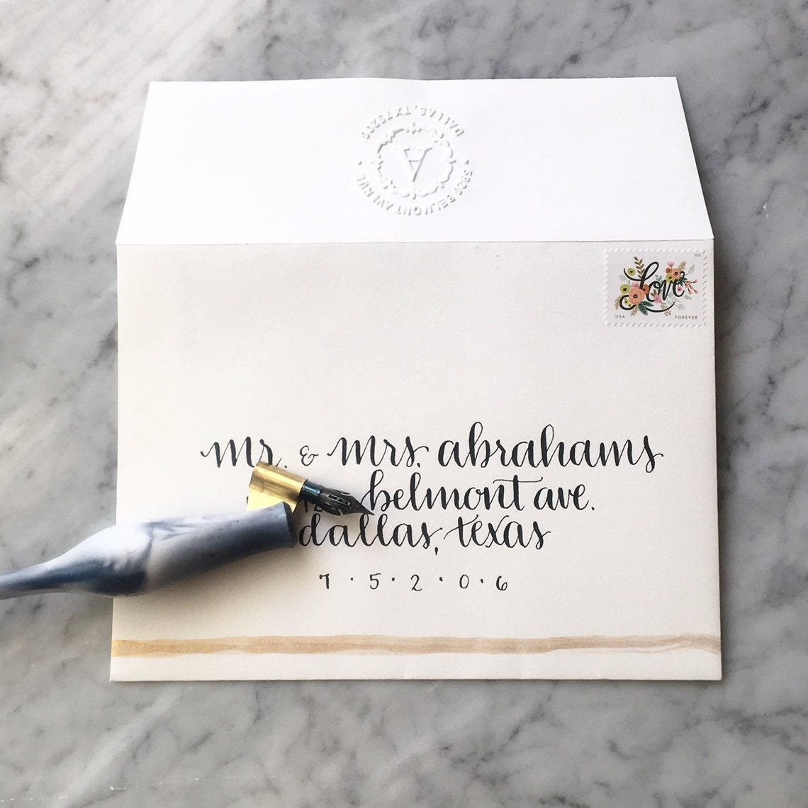 Modern Calligraphy "elizabeth" Style Hand-lettered Addressing ...