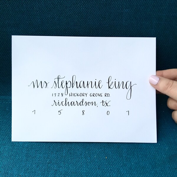 Modern Calligraphy matthew Style Hand Lettered Envelopes Custom Wedding ...