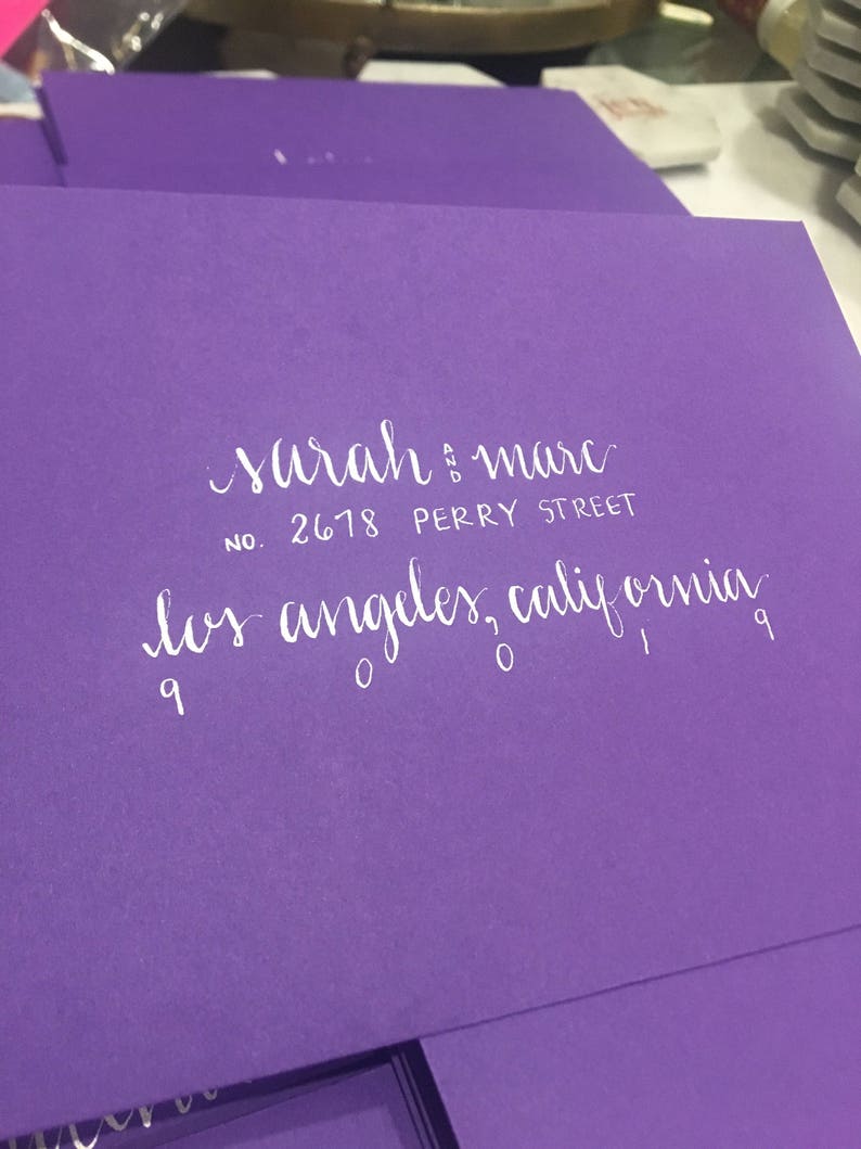 Modern Calligraphy “matthew” Style Hand Lettered Envelopes - Custom ...