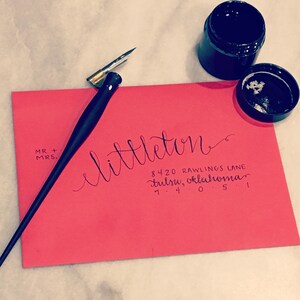 Modern Calligraphy “michelle” Style Whimsical Hand-lettered Addressing ...
