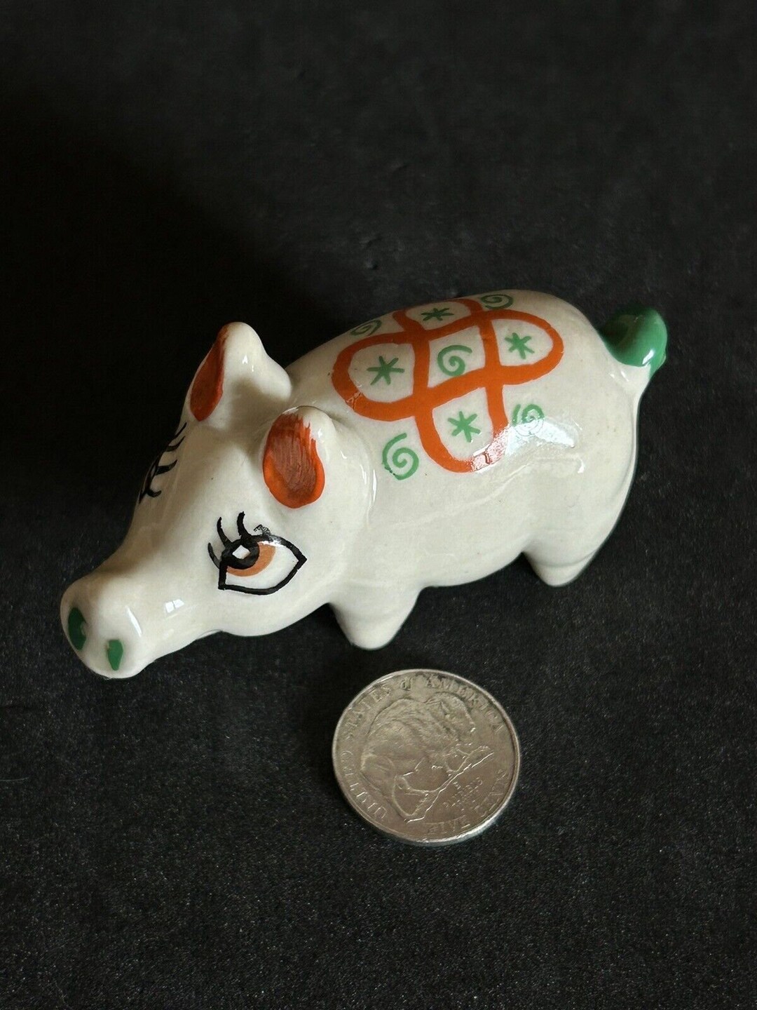 Shamrock Pottery Pig Miniature Hand Painted Irish 3x2 Ireland Solid ...