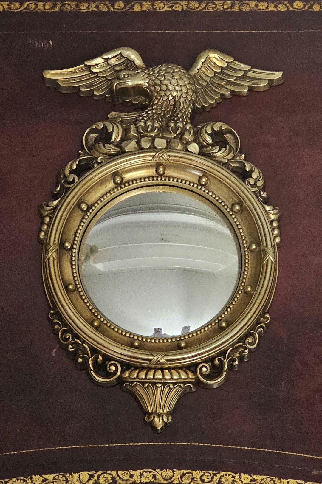 Syroco Federal Eagle Gold Toned Mirror Convex Regency Style Vintage ...