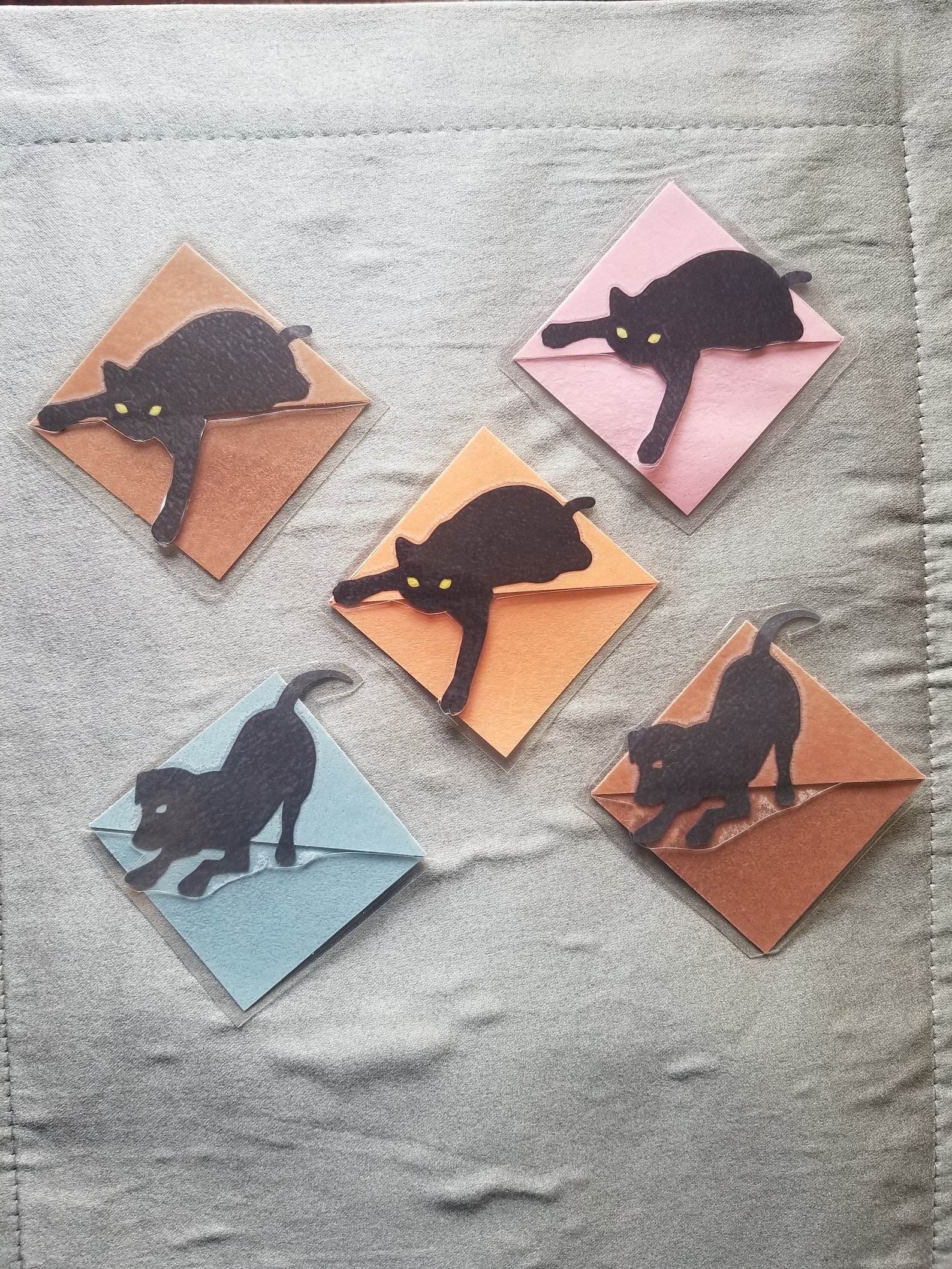 Black Cat or Dog Laminated Corner Bookmark - Etsy
