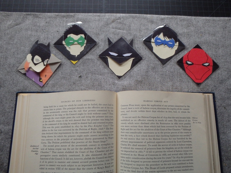 Bat Family Corner Bookmark: Handmade Laminated Superhero Gift. Batman ...