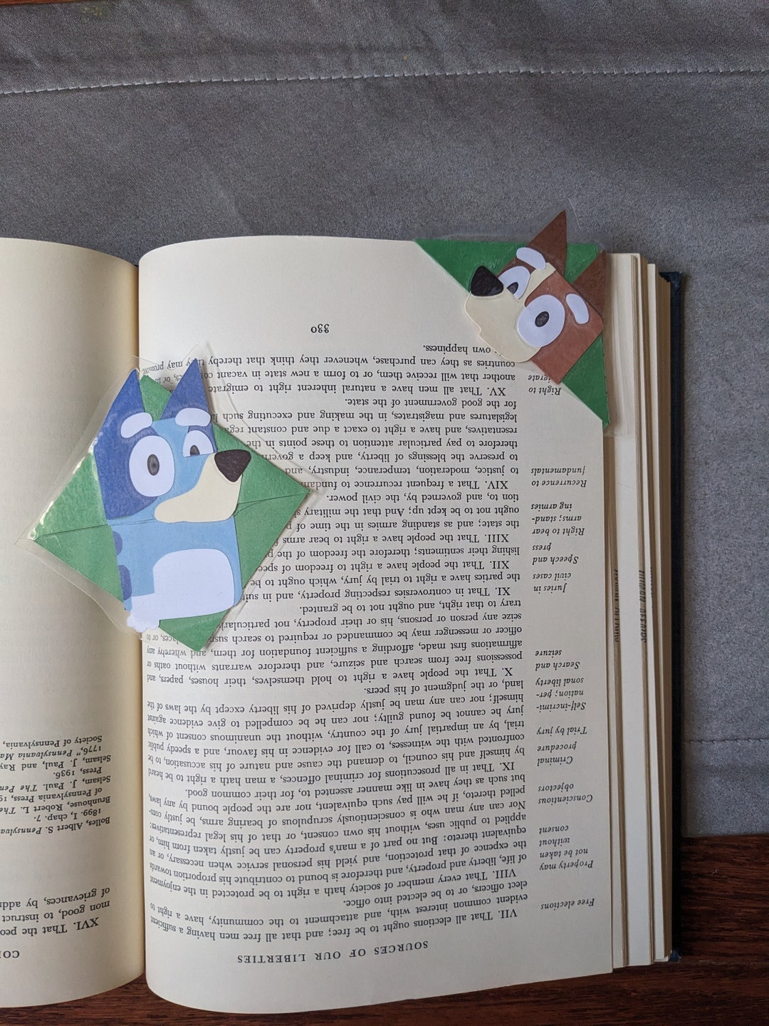 Bluey or Bingo Laminated Corner Bookmark - Etsy