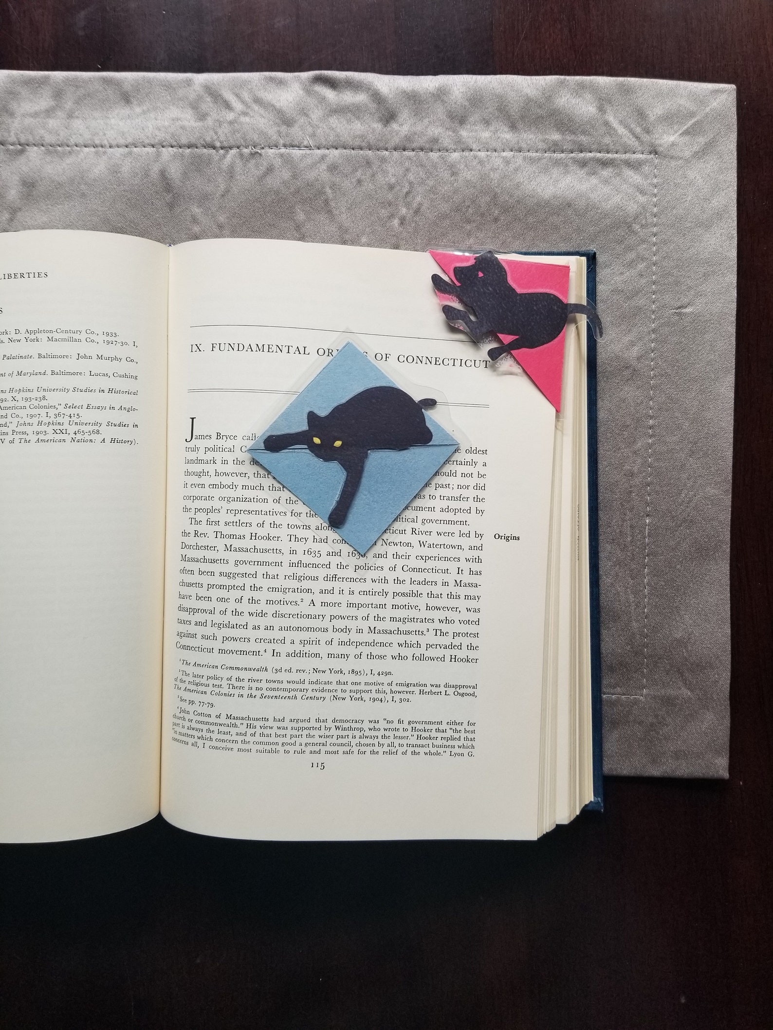 Black Cat or Dog Laminated Corner Bookmark - Etsy