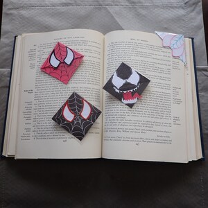 Laminated Spider-man, Venom, Miles Morales, Spidergwen Corner Bookmark ...