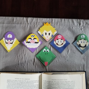 Laminated Videogame Corner Bookmark Mario, Luigi, Wario, Toad, 1 Up ...